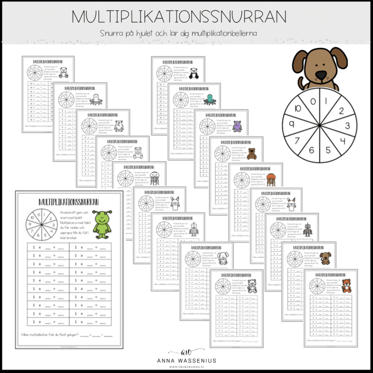 Dagens/Veckans tal 0-9 skolmaterial - Fröken Anna