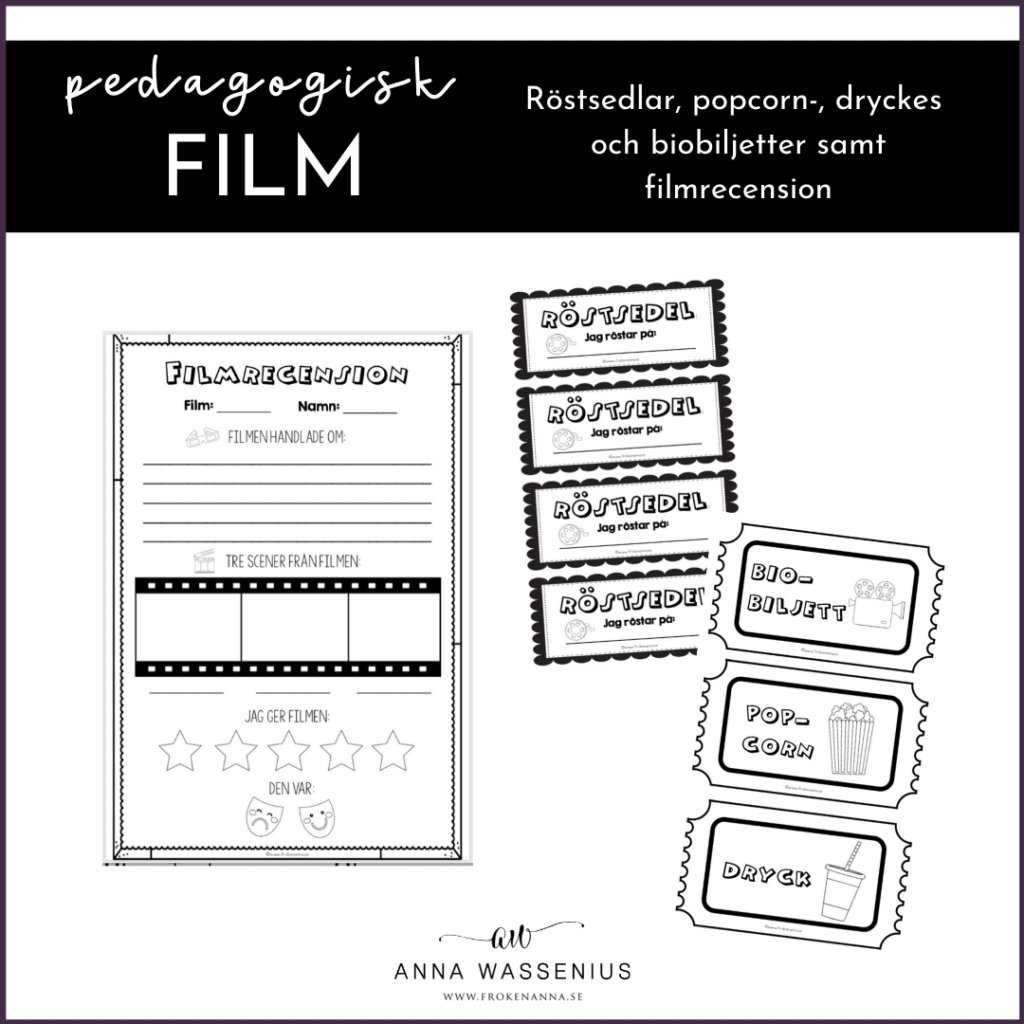 Dagens/Veckans tal 0-9 skolmaterial - Fröken Anna