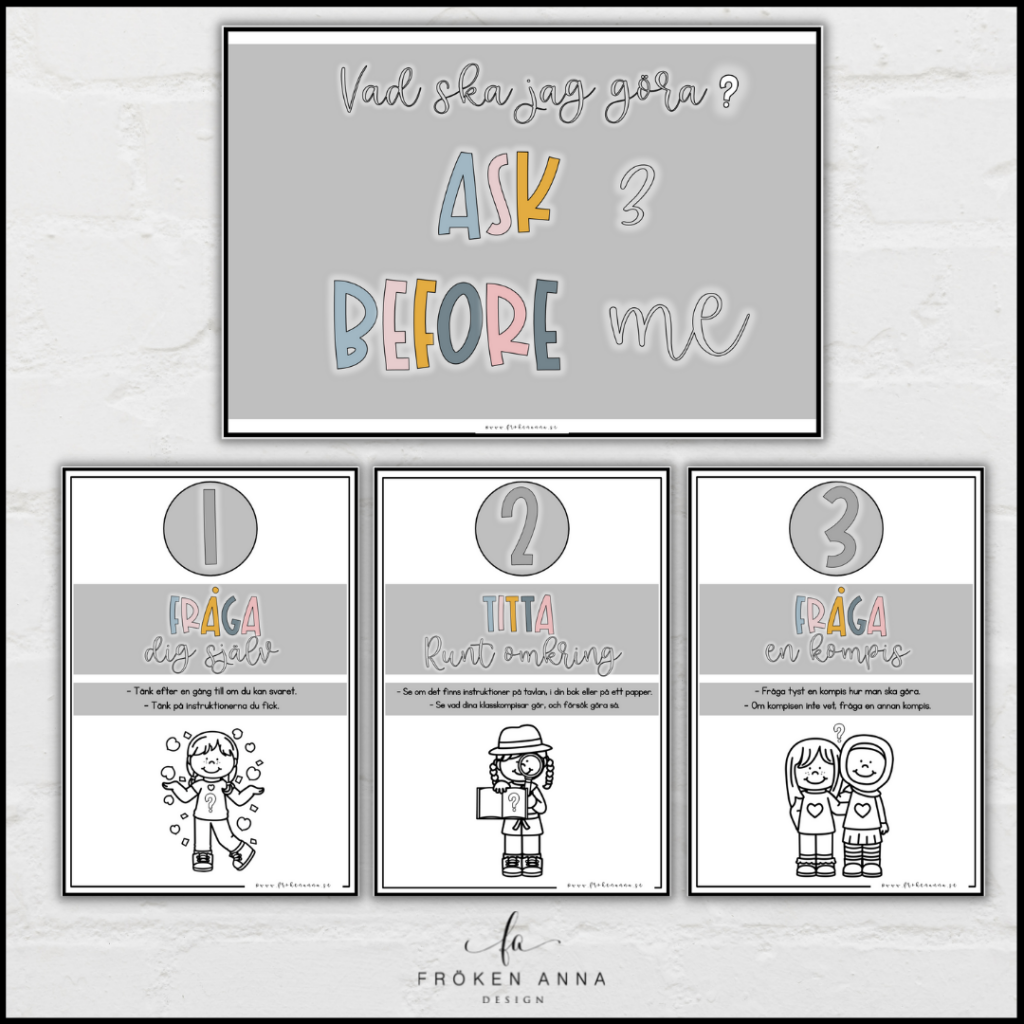 Ask 3 before me skolmaterial - Fröken Anna