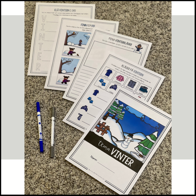 Arbetshäfte: tema vinter skolmaterial - Fröken Anna