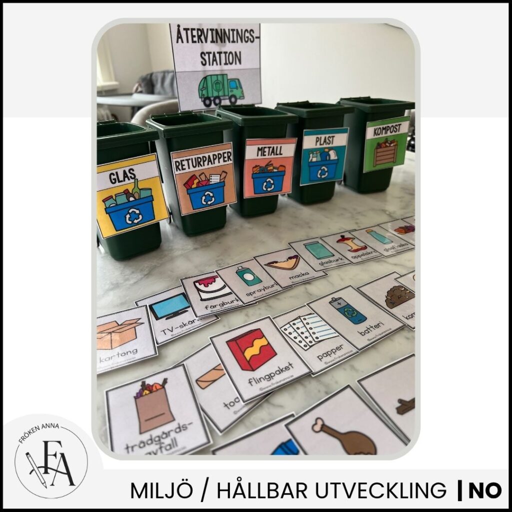 Sopsortering - sorteringskort | Miljö - Fröken Anna