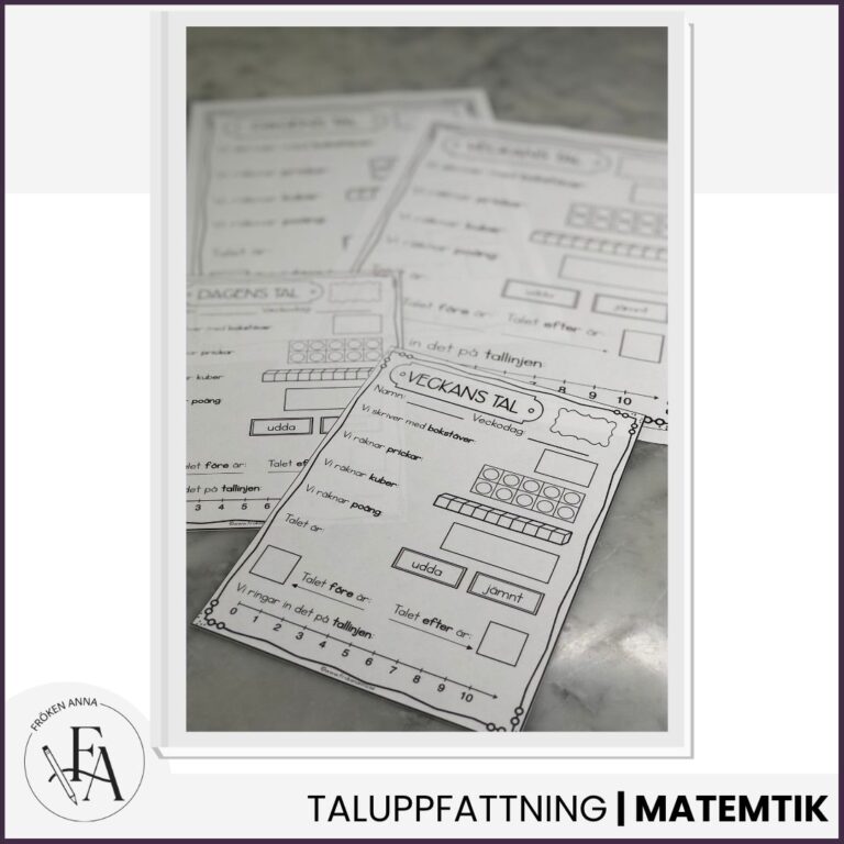 Startuppgift: Dagens / Veckans tal 0-9 - Fröken Anna