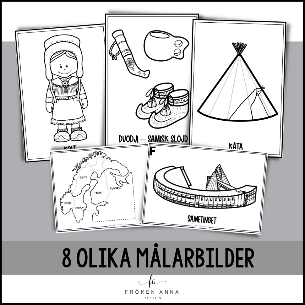 Materialpaket: Samer (ordkort, faktablad, målarbilder) skolmaterial ...