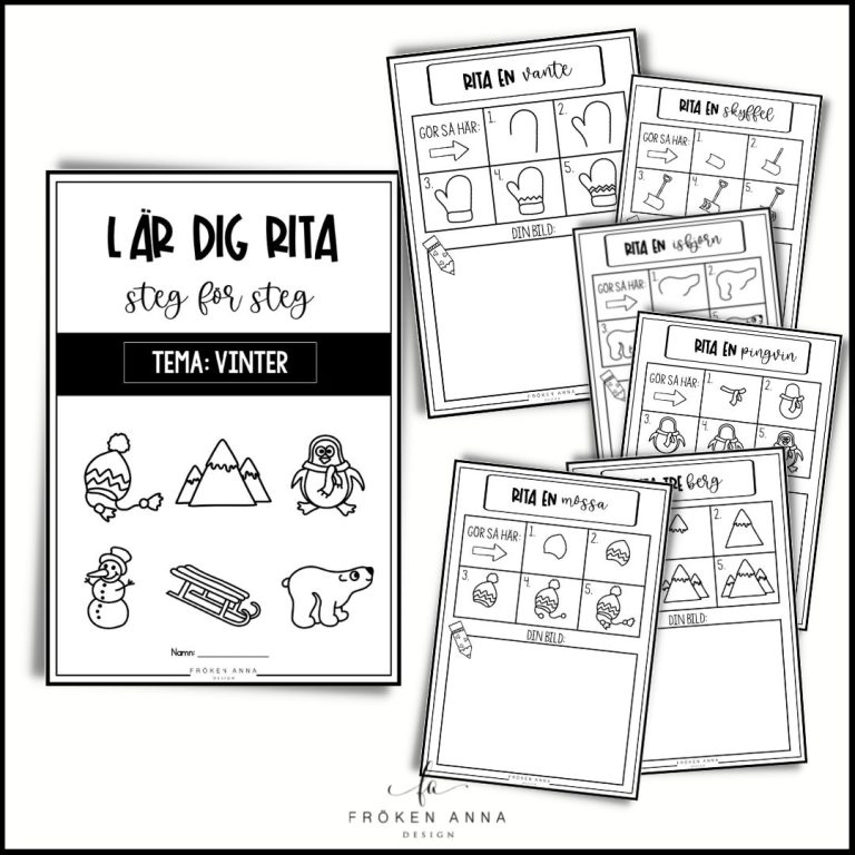 Lär dig rita steg för steg - tema vinter - Fröken Anna