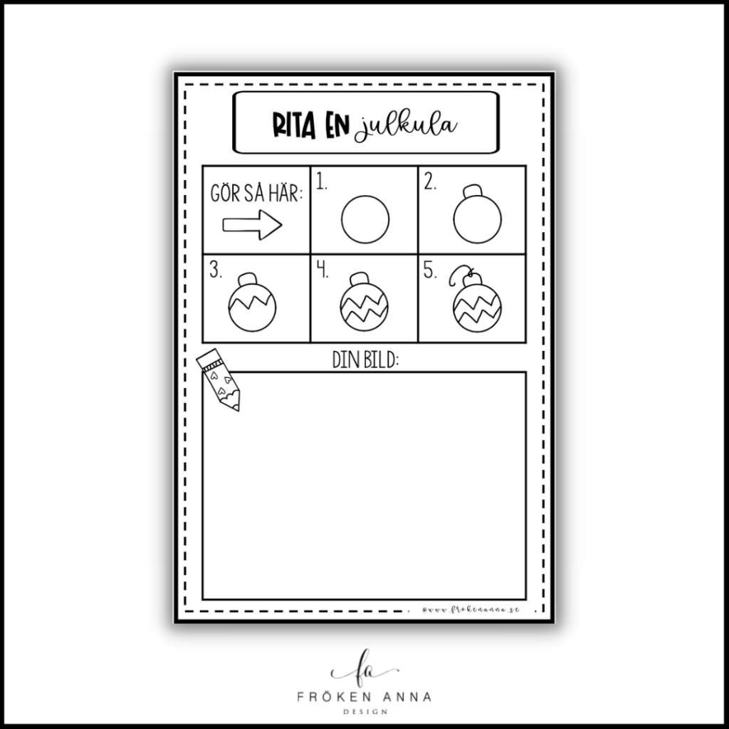 Lär dig rita steg för steg - Tema jul - Fröken Anna