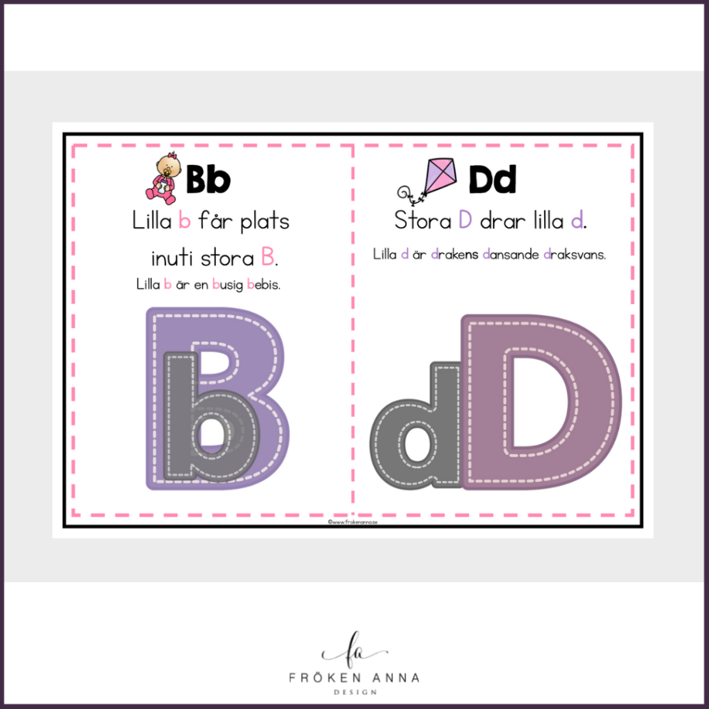 Bb / Dd – poster och arbetsblad – Fröken Anna