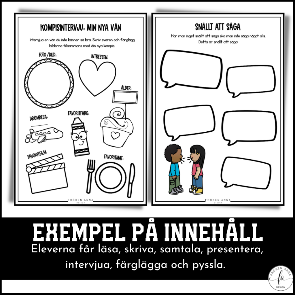 Materialpaket: En bra kompis / värdegrund - Fröken Anna