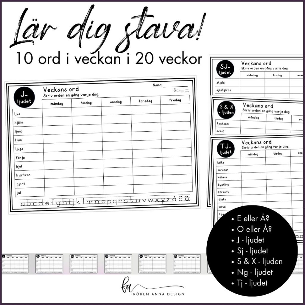 Lär dig stava! | Veckans ord | Intensivträna stavning - Fröken Anna