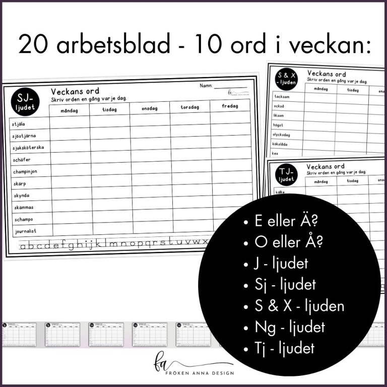 Lär dig stava! | Veckans ord | Intensivträna stavning - Fröken Anna