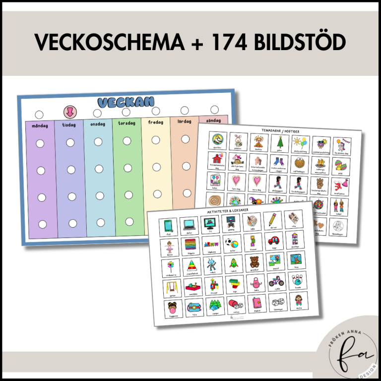 Bildstöd START: Veckoschema & 174 bildstöd – Fröken Anna