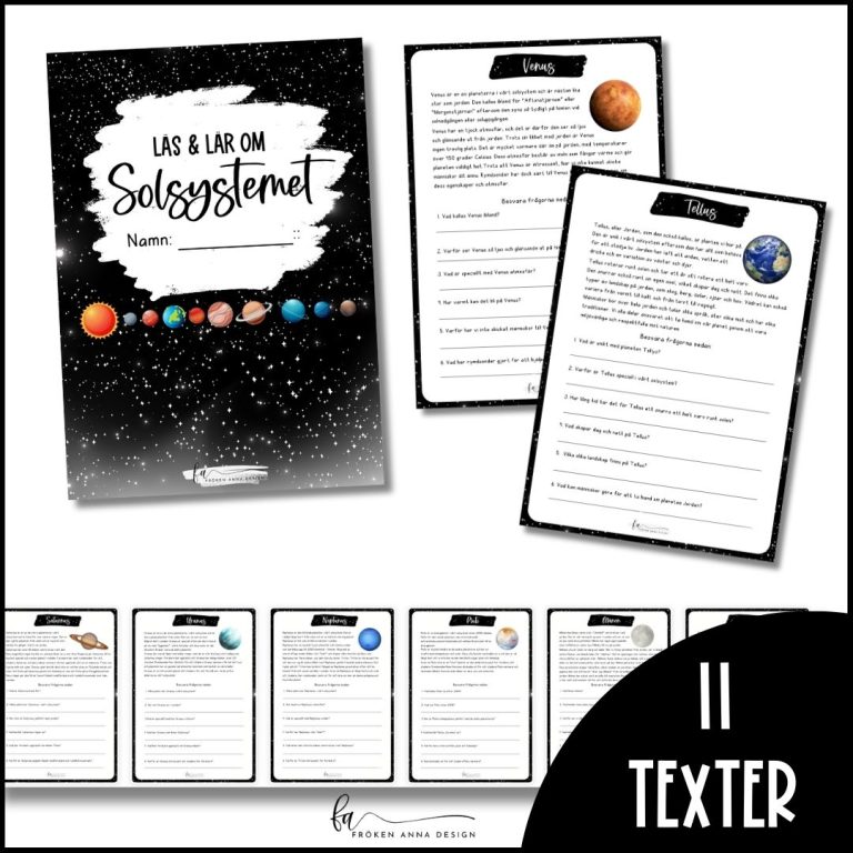 Läsförståelse Rymden | Solsystemet | Planeter - Fröken Anna