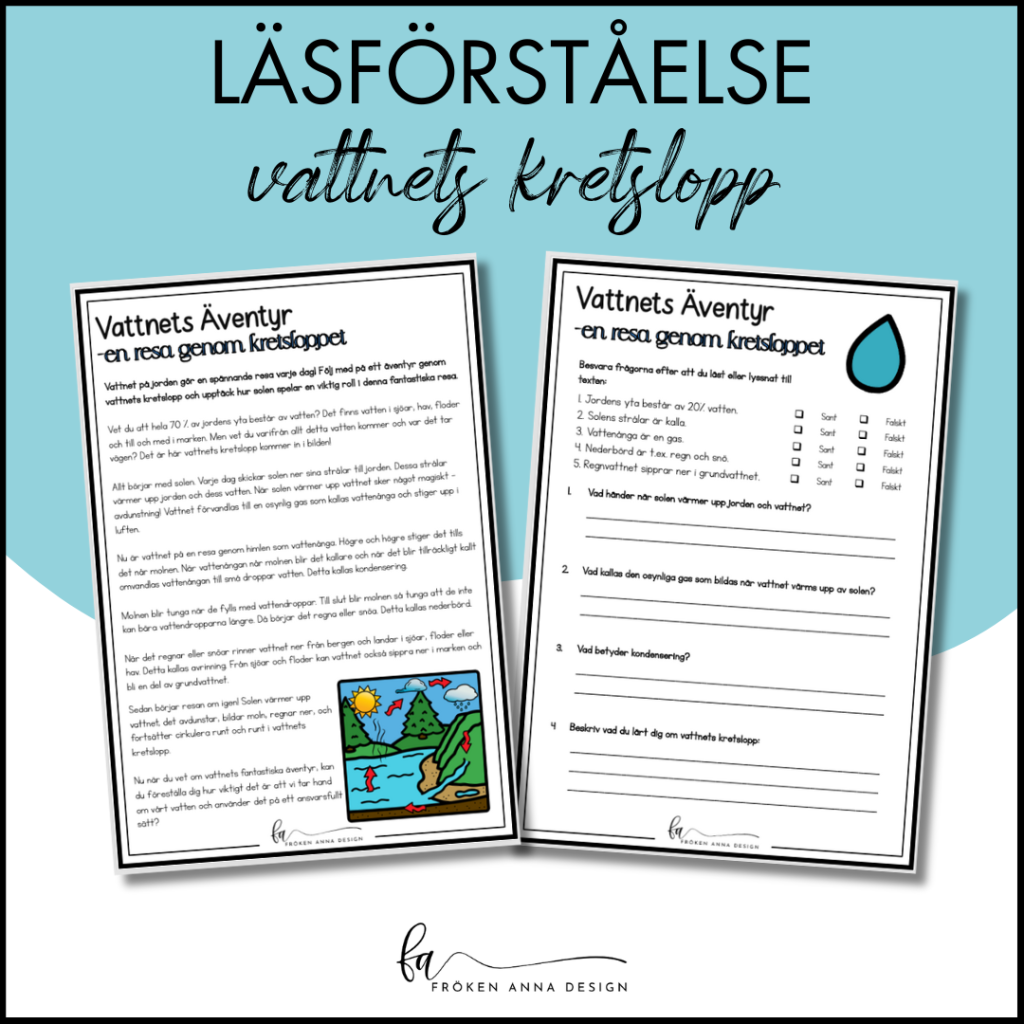 PAKET: Vattnets kretslopp - Fröken Anna