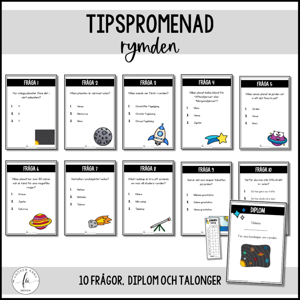 Tipspromenad Rymden – Fröken Anna