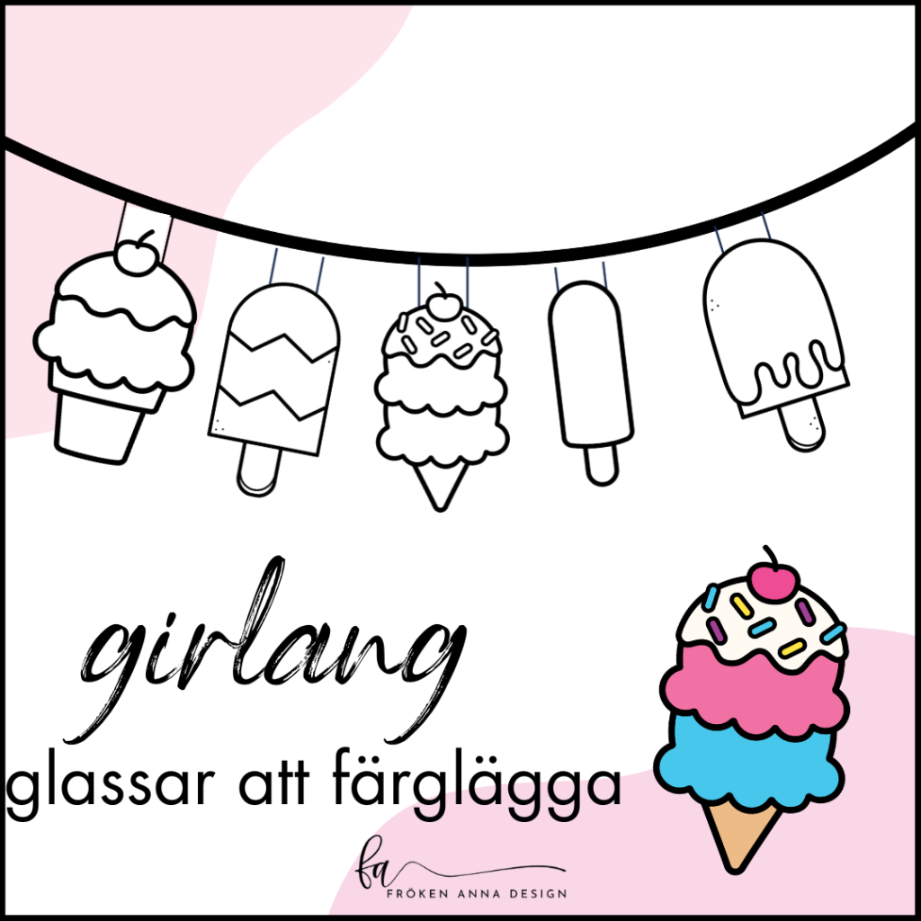 Vimpel | Girlang till förskolans dag - Fröken Anna