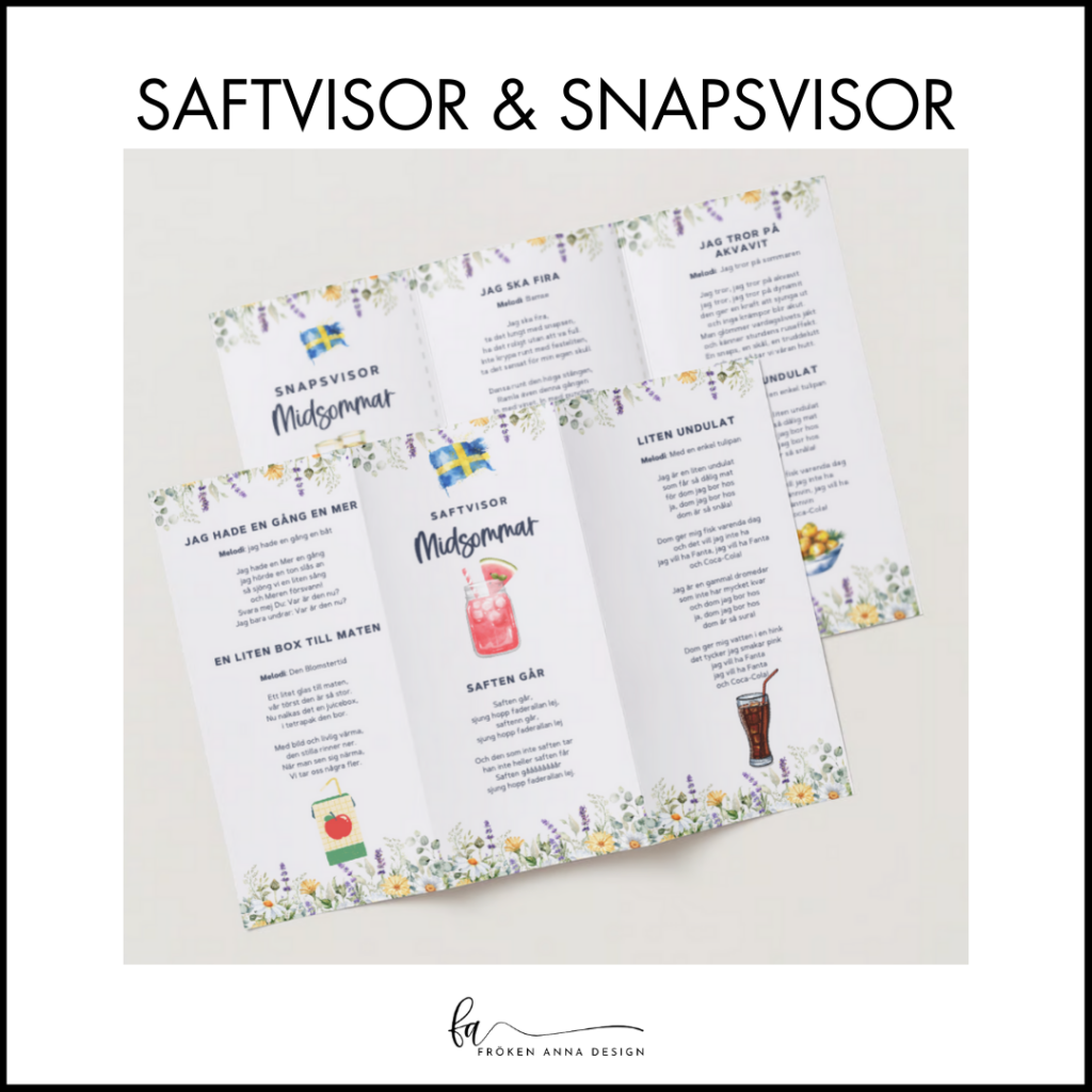 Snapsvisor / Saftvisor häften till midsommar – Fröken Anna