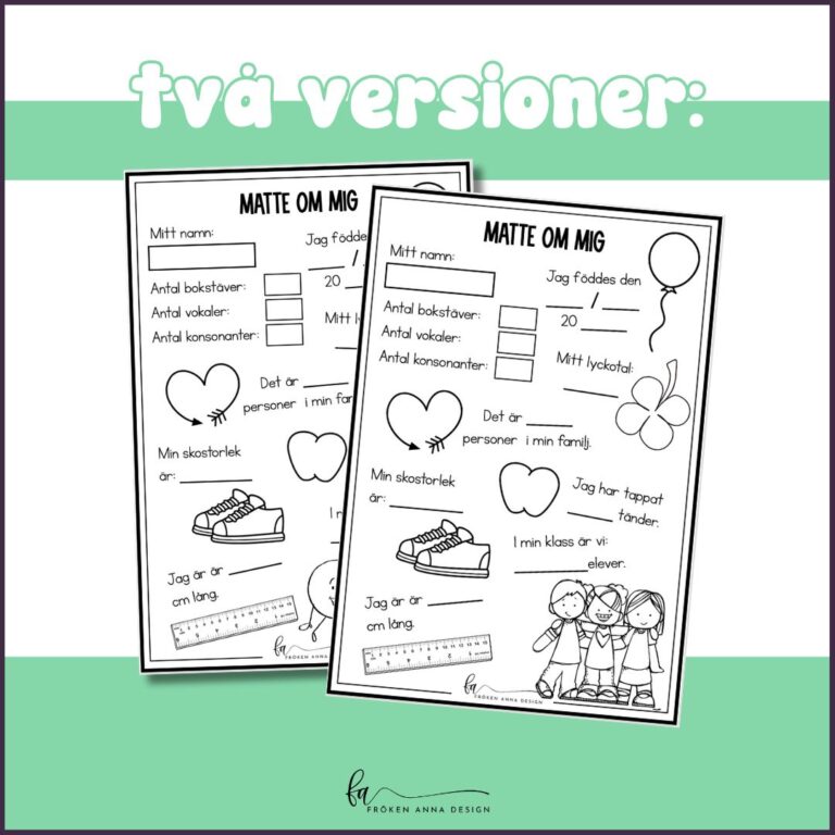 Startuppgift:Dagens/Veckans tal 0-9 - Fröken Anna