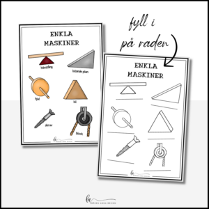 Enkla maskiner: Posters och arbetsblad - Fröken Anna