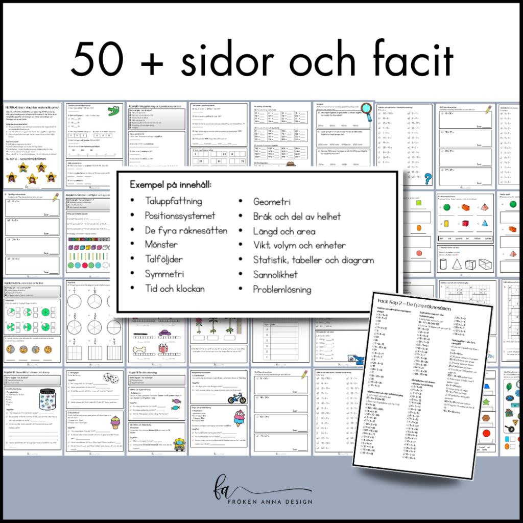 STORA övningshäftet inför NP | Nationella Prov Matte Åk 3 - Fröken Anna