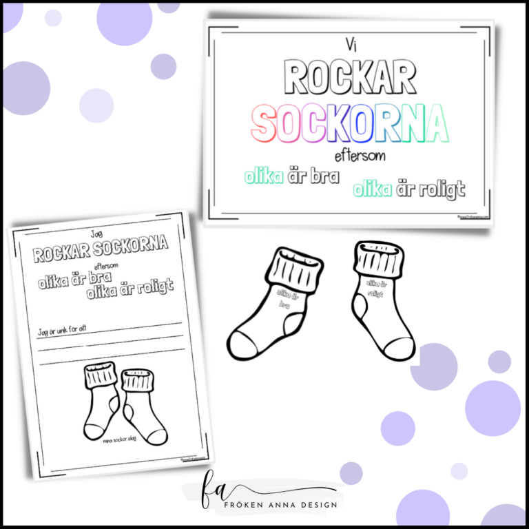 🧦 Rocka Sockorna – 10 Gratis Material för Förskola & Skola! 🎉 - Fröken Anna