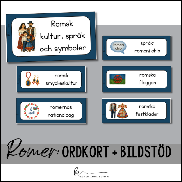 Romsk kultur, språk och symboler | Ordkort med bildstöd - Fröken Anna